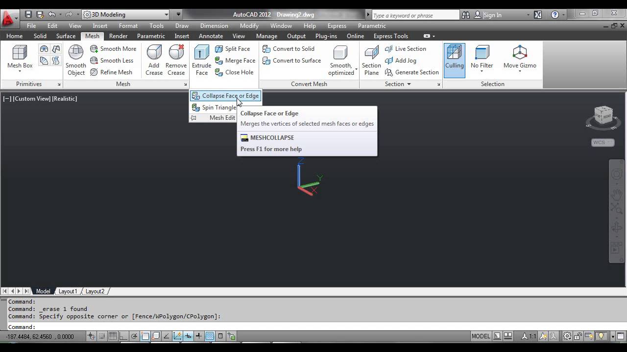 The COLLAPSE FACE OR EDGE Command AutoCAD YouTube The COLLAPSE FACE OR EDGE Command AutoCAD YouTube