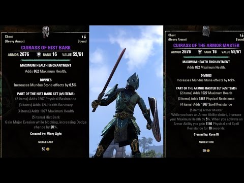 Best in Slot Armor Master vs Hist Bark for Tanking gear in ESO - YouTube