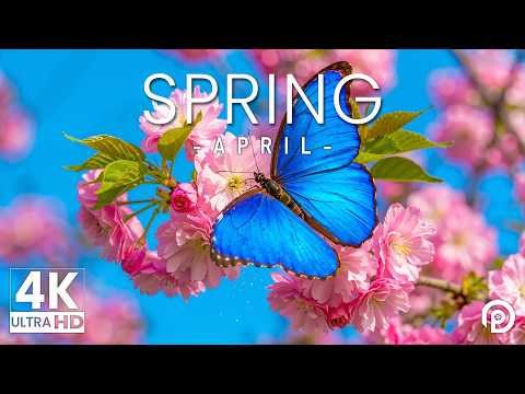 Springtime Splendor 4K | Butterflies Among Blossoms 🌷 A World of Spring Beauty