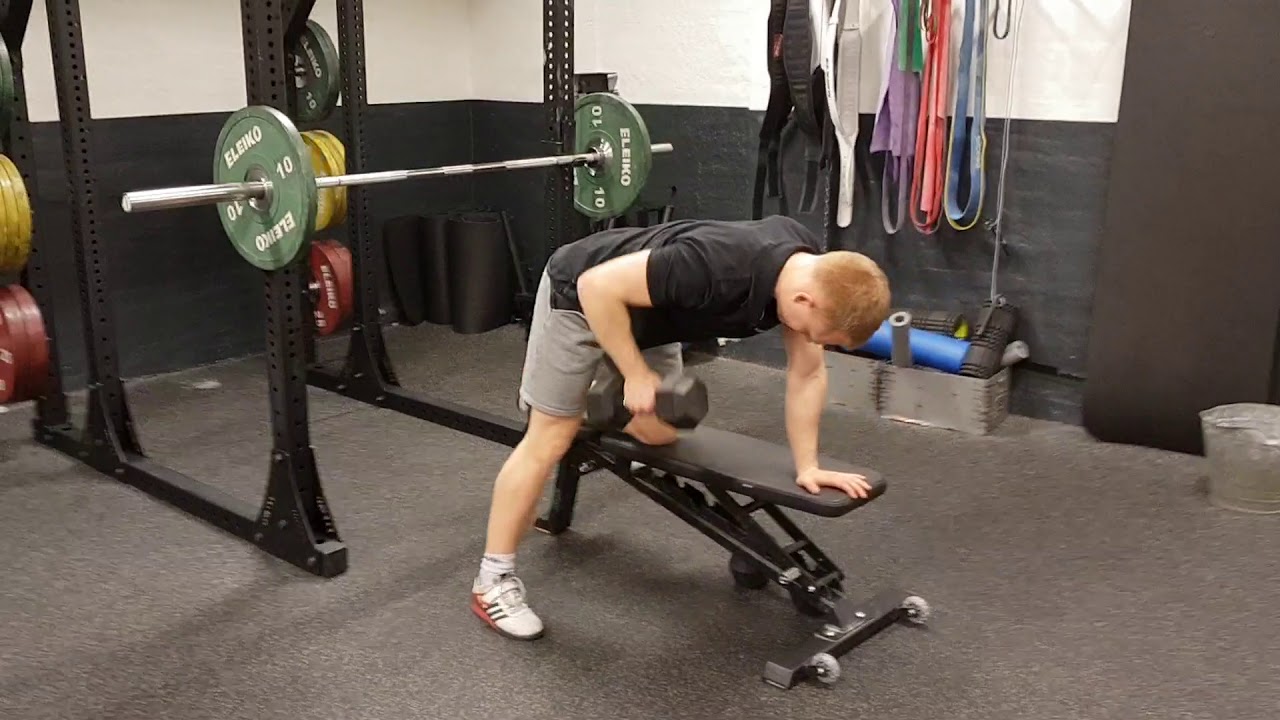 1-arm DB row - YouTube
