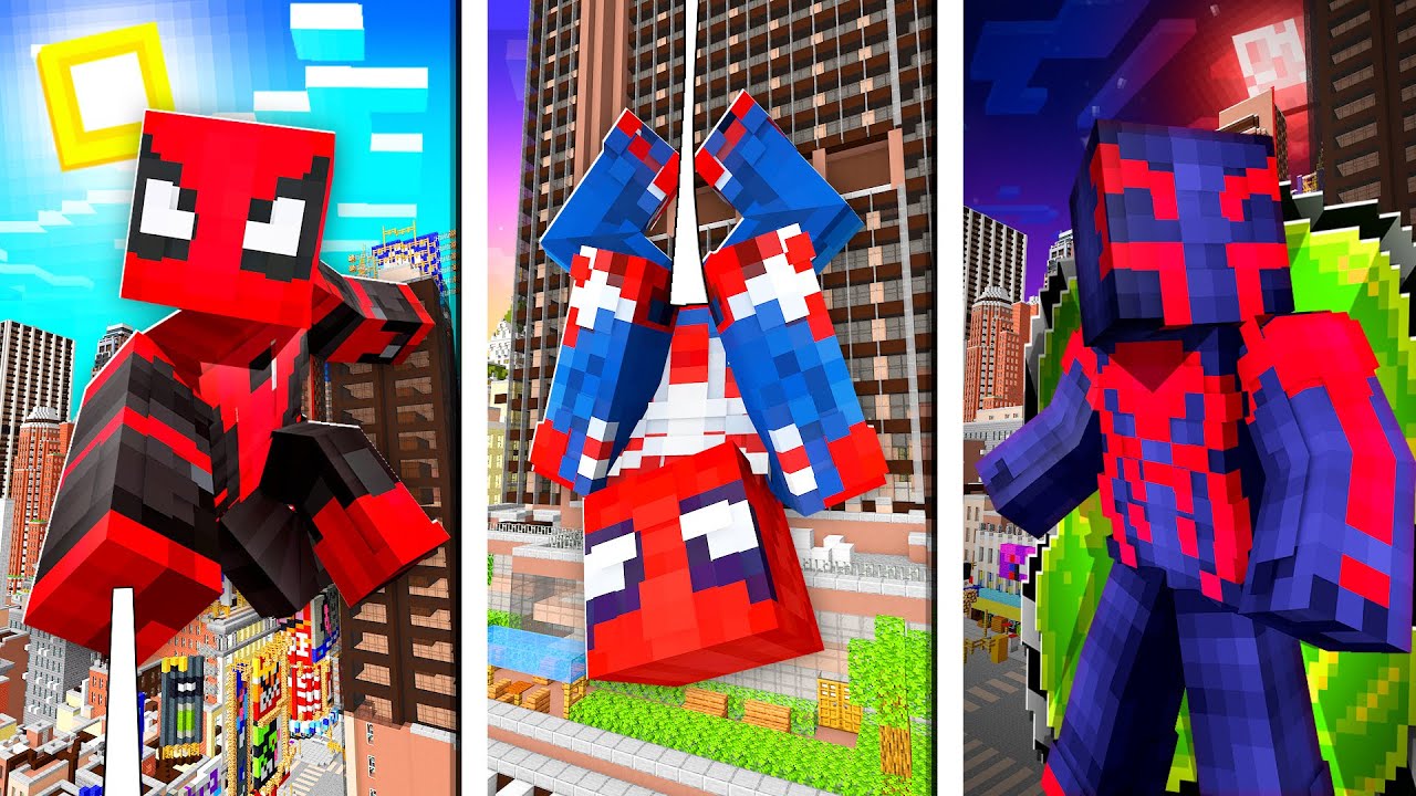 All Spider Man Suits in Minecraft! (2024 Legends Mod) - YouTube