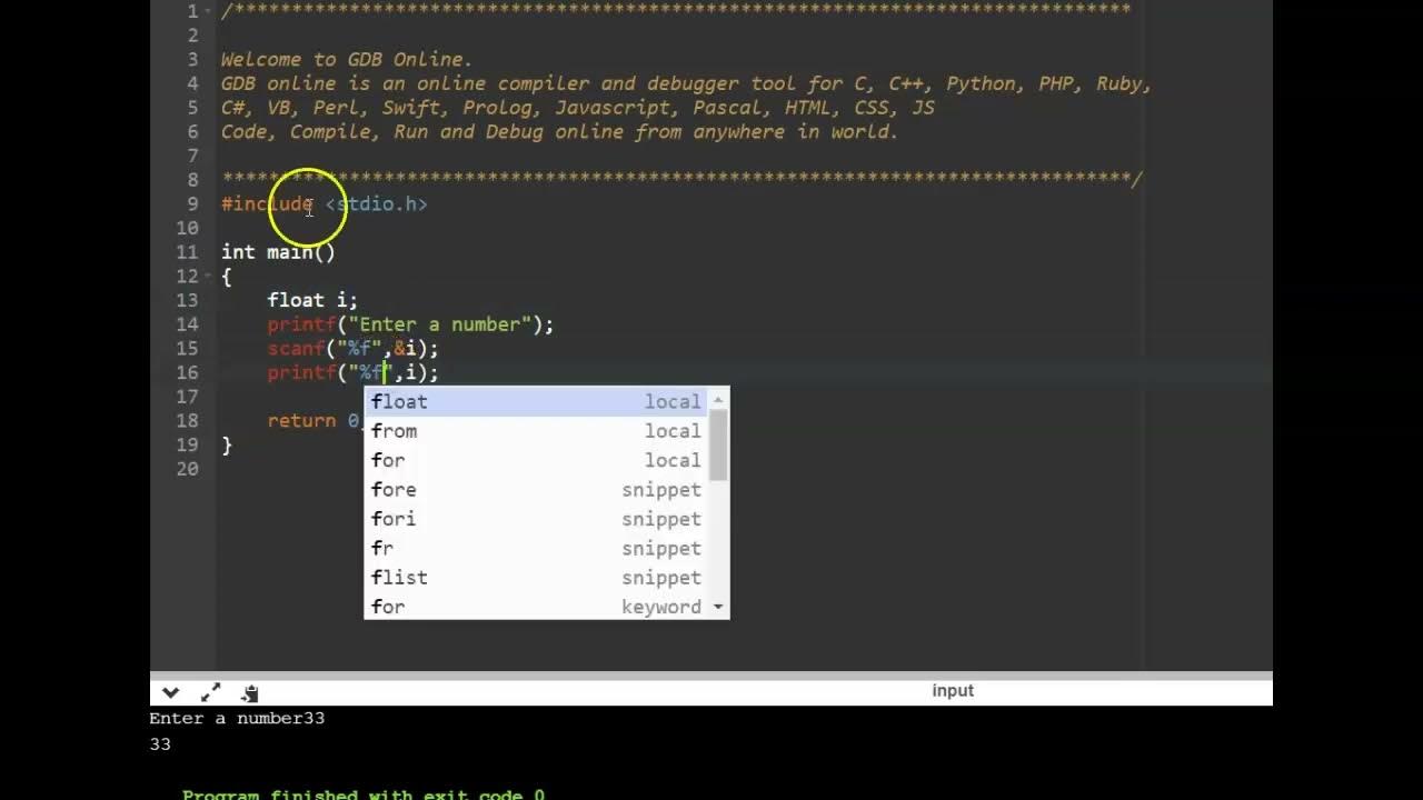 C Programming Input Output Statements Tamil Youtube