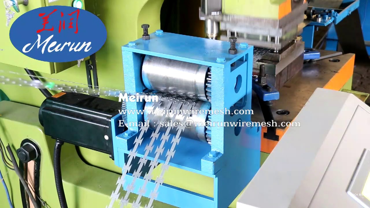 Concertina Razor wire Machine with punching 9 strips with Step Motor ...