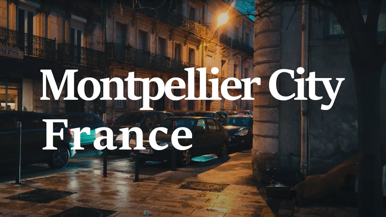 Night walking tour in Montpellier City, France - 4K - YouTube