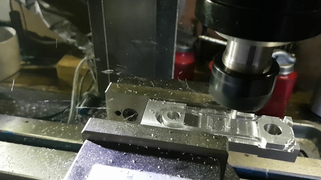 Bf 16 cnc milling connecting rod 60 cc flat twin engine - YouTube