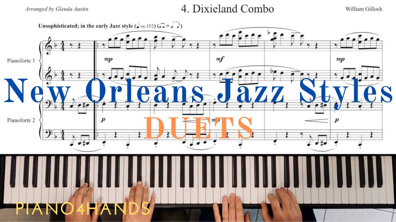W. Gillock - 4. "Dixieland Combo" for Piano duet - YouTube