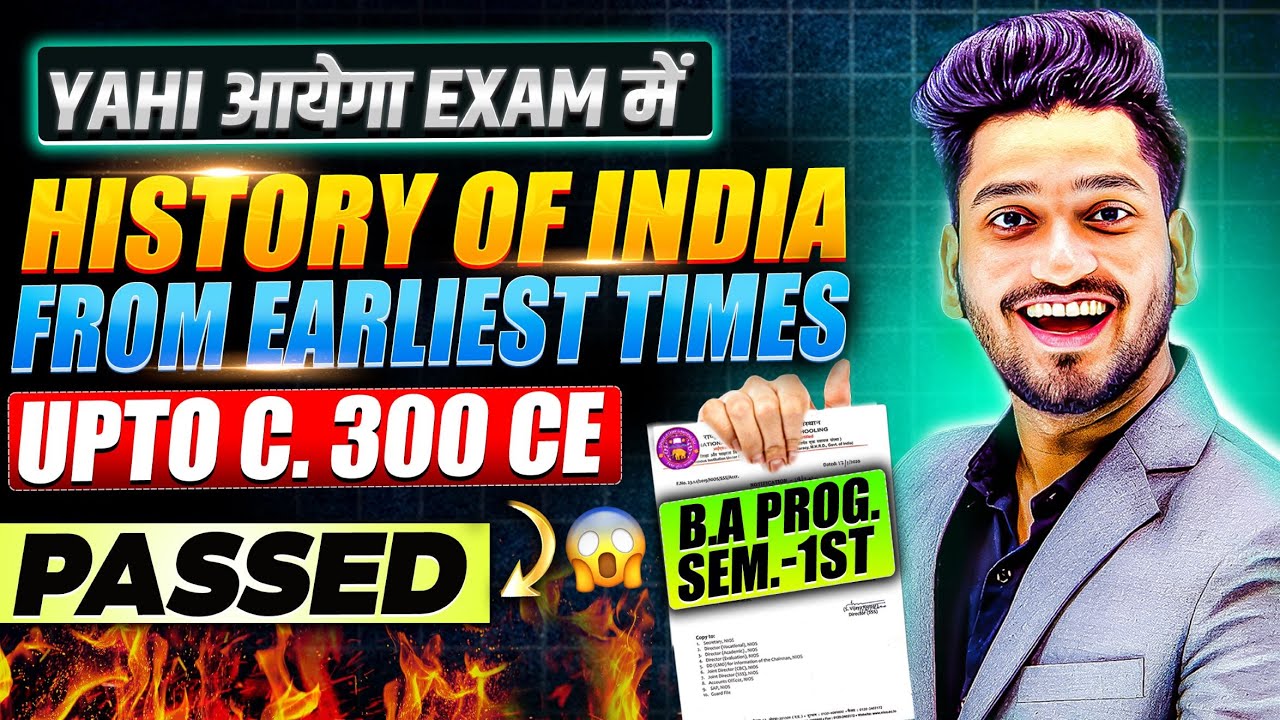 History Of India From Earliest Times Upto C 300 Ce Ba Prog Sem 1st Impt Ques And Ans 100