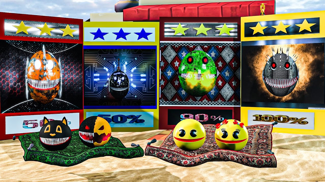 Pacman vs Monsters Compilation | Pacman & Mecha Dog & Droid Pacman vs ...