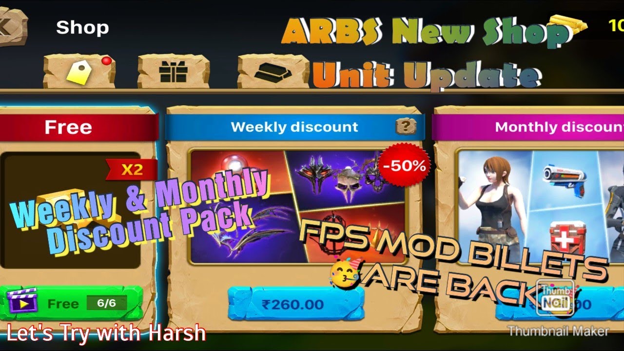 ARBS New Shop Unit Update | Weekly & Monthly Big Discount in Shop | New ...