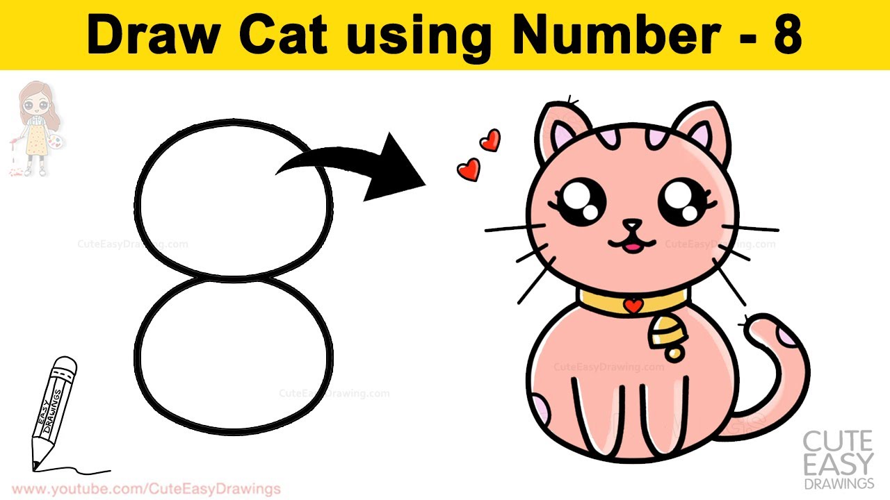 How To Draw A Cute Cat Using Number 8 How To Turn Number Into A how-to-draw-a-cute-cat-using-number-8-how-to-turn-number-into-a