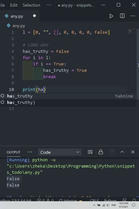 Python - any() Function To Replace Your For Loop - YouTube