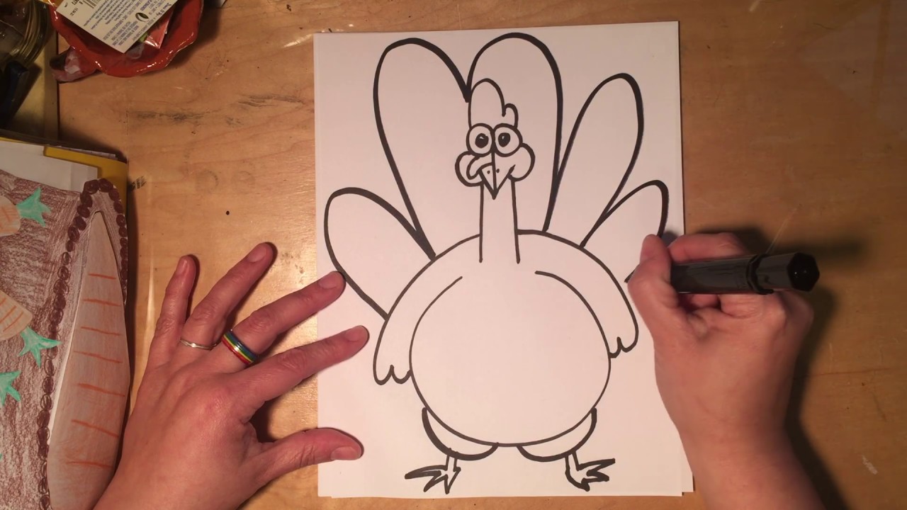 How to Draw a Cartoon Turkey 2017 - YouTube