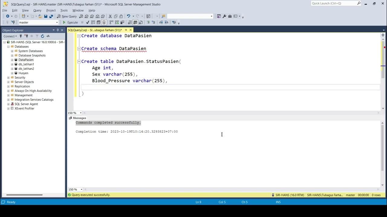 Tutorial membuat Database dan Bulk Insert di SQL Server Management Studio - YouTube