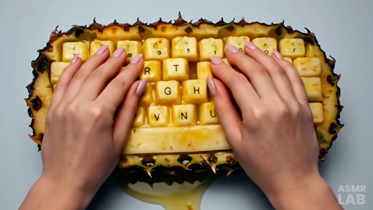 AI ASMR: Fruits & Vegetables Keyboard Part 2 🍎🥦 Oddly Satisfying ...