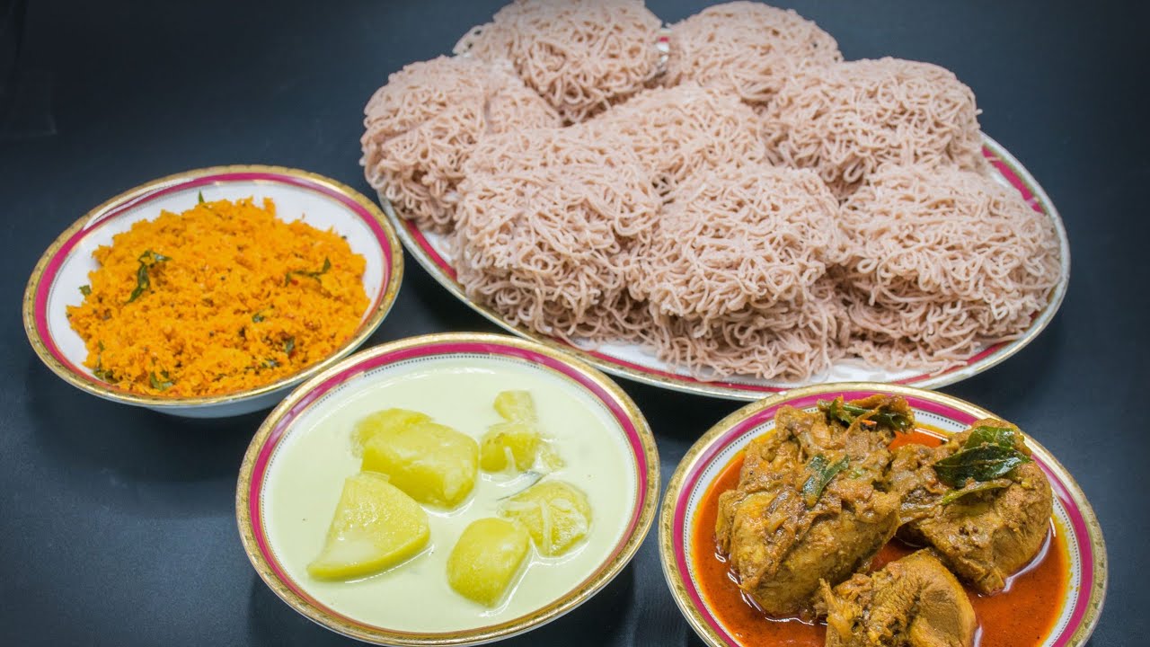 හතු කරිය පොල් සම්බෝලයි එක්ක ඉඳිආප්ප හදමු ද 🍄🥥🍲😋🥰 string hoppers and ...