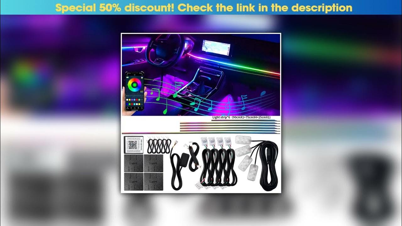 Exclusive 18 in 1 LED Symphony Ambient Lights Car Interior Full Color ...