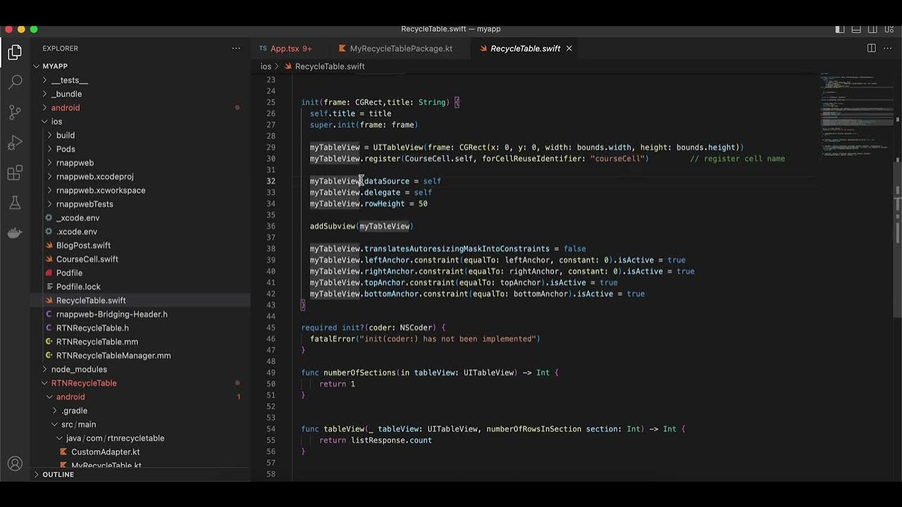 How to use RecyclerView & UITableView in react native's new architecture without third party lib ...