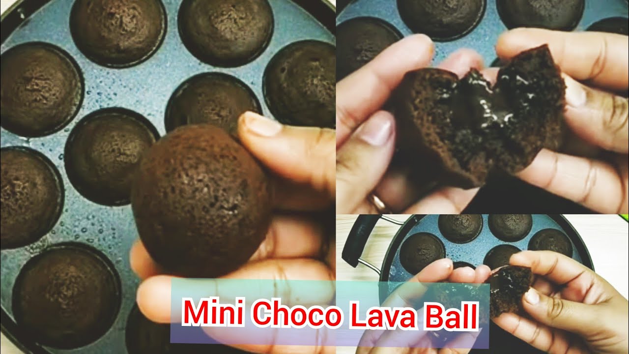 Mini Choco Lava Ball with out egg, soda..only in 10min.. - YouTube