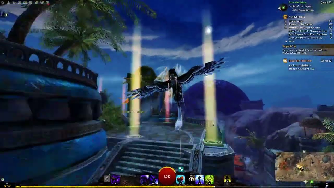 Flying Finish on Griffon (GW2 Domain of Vabbi mount race) - YouTube