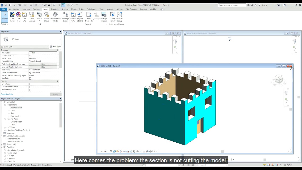 Cut imported model in Revit - YouTube