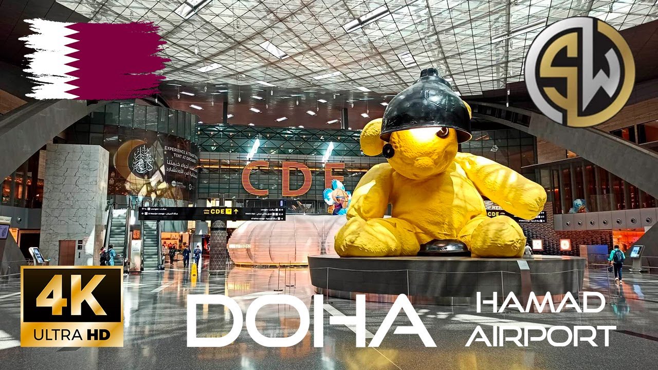 [4K] Walking from Teddy Bear 🐻 to Orchard 🌳in Doha Hamad futuristic airport , Qatar 🇶🇦 - YouTube
