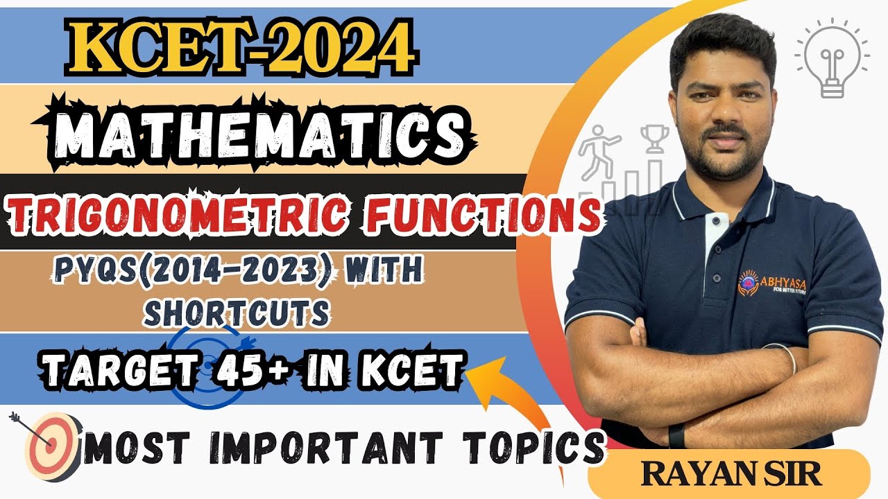 KCET-2024 MATHS | TRIGONOMETRIC FUNCTIONS PYQs with SHORTCUTS - YouTube
