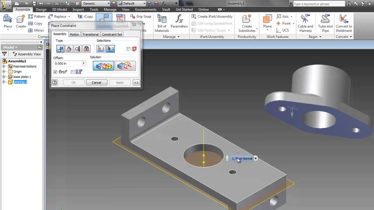 Assembly Modeling Tutorial - Part 1 - Mate - YouTube
