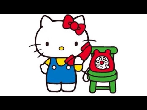 Hello Kitty call phone Drawing,Painting & Coloring For Kids and ...