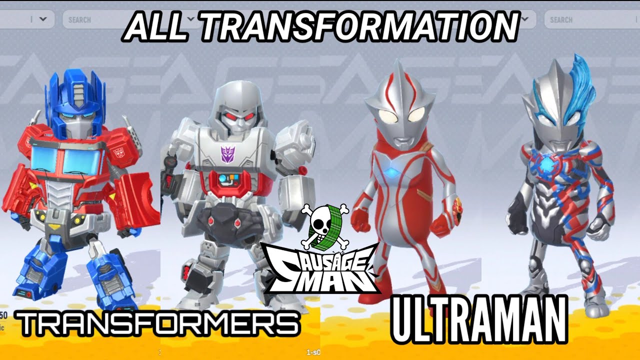 all transformation transformers & ultraman in sausage man - YouTube