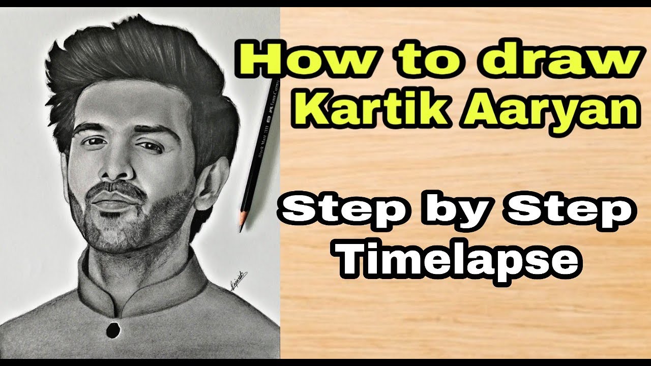 Kartik Aaryan Drawing Timelapse Video | Rajnish Sketch Art - YouTube