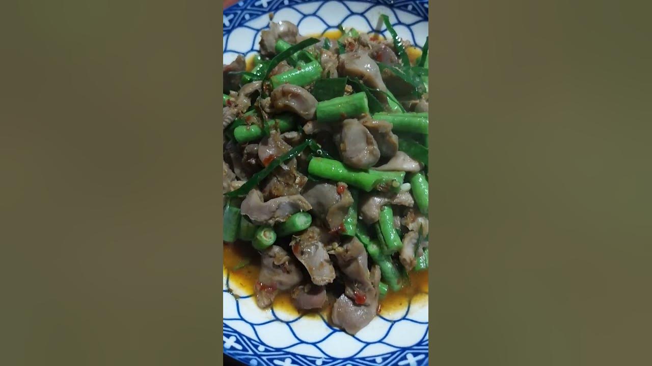 กึ๋นไก่ผัดพริกแกงเผ็ด Cooking Food Shorts ชีวิตชนบทบ้านๆ 😊😊 Youtube