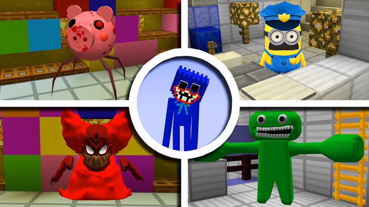 Garten Of Banban 2 In Minecraft! Jumbo Josh Vs Huggy Wuggy Vs Minion ...