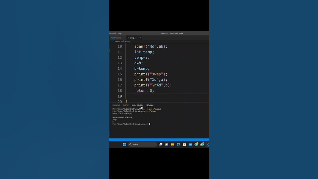 Swap To Number Reel Shortvideo Foryou Codingforbeginners Coding Viral Youtube