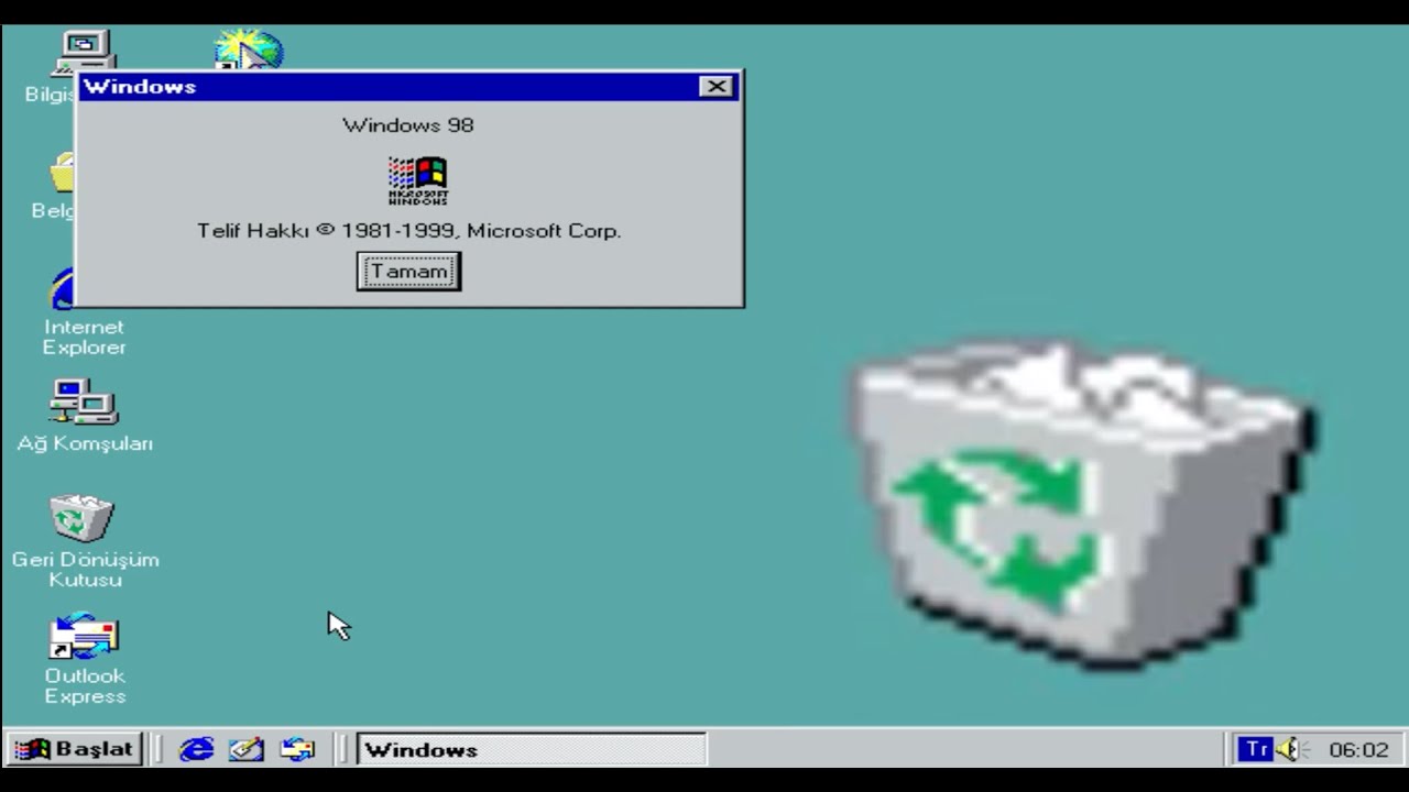 Windows 98 in Recycle Bin - YouTube