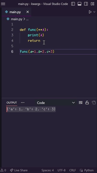 Python **KWARGS?? #python #coding #programming - YouTube