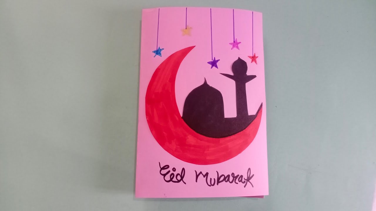 How to make greeting card for Eid /Eid card making Ideas/Eid card ...