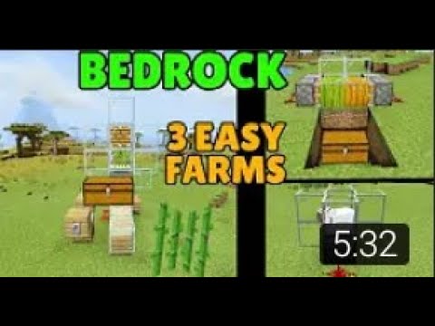 Minecraft 3 Starter farms| Work for every version java, bedrock,pe,PS4 ...