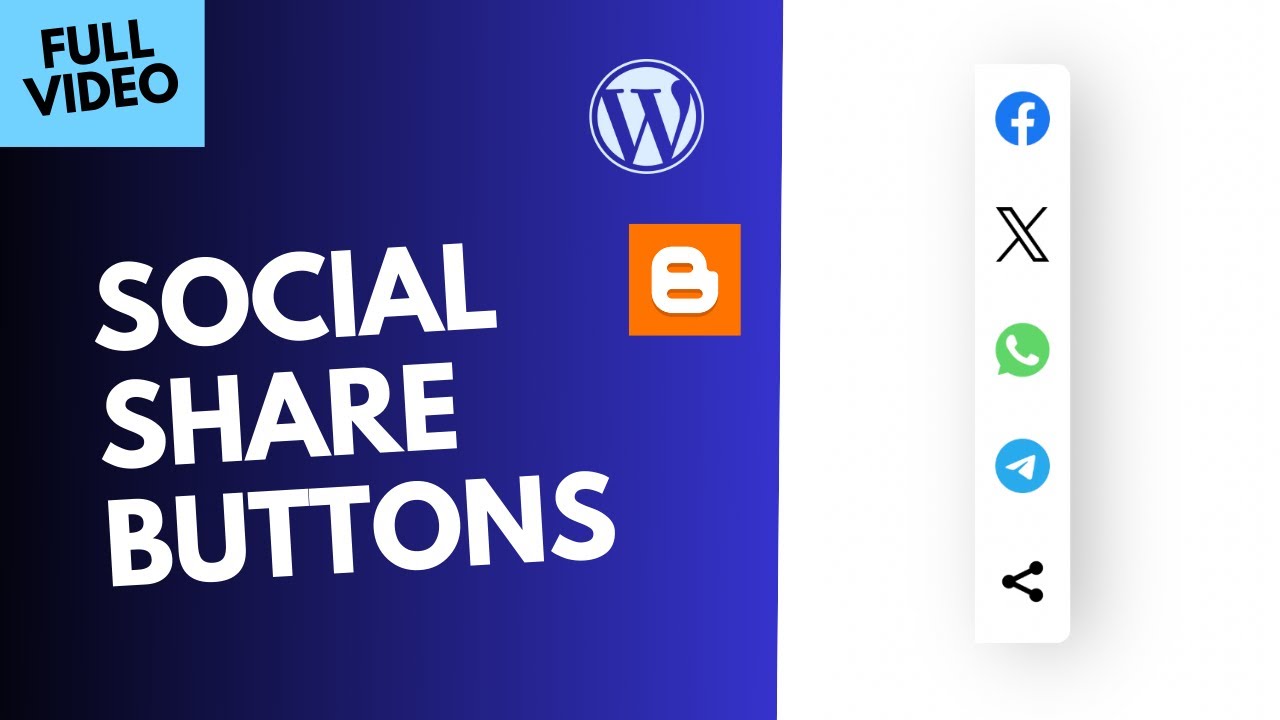 [FULL VIDEO] How To Design Social Share Buttons For Blogger & WordPress ...