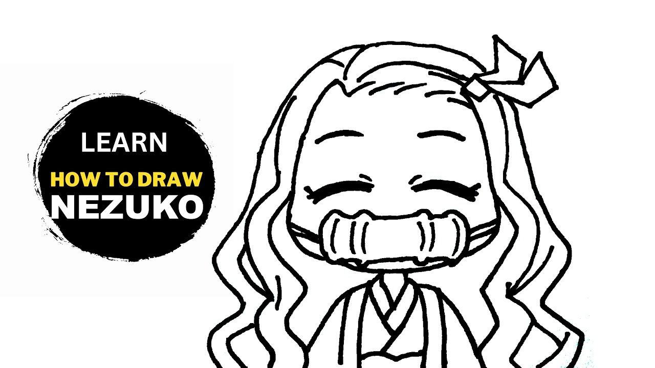 How To Draw Nezuko Step By Step For Beginners / Drawing Demon Slayer ...