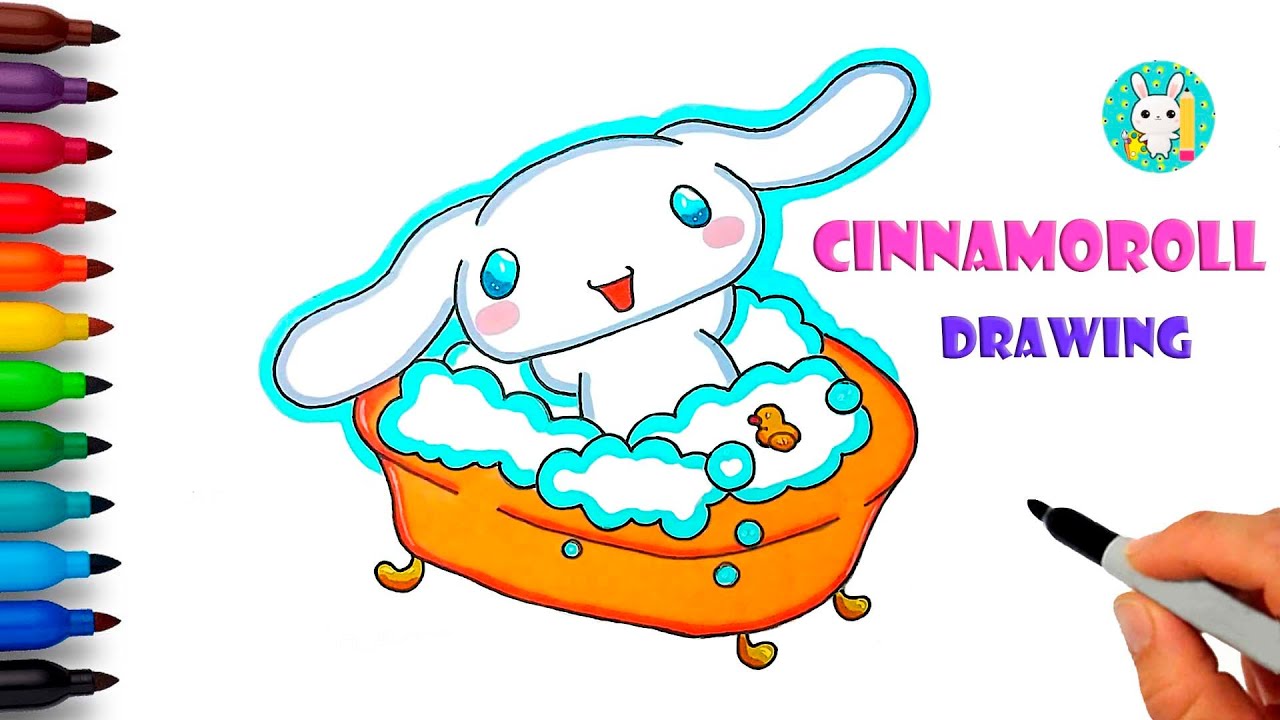 How to draw Cinnamoroll 💙 Cute Cinnamoroll drawing easy step by step ...