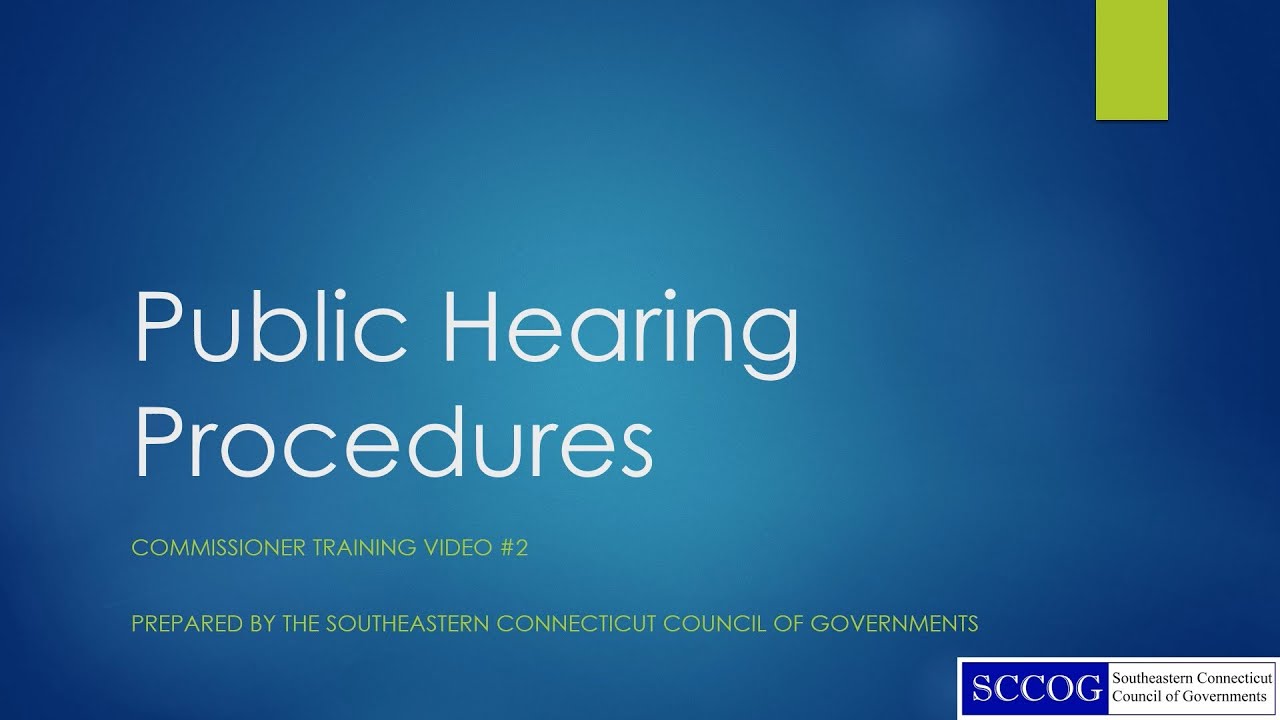 SCCOG Commissioner Training #2: Public Hearings - YouTube