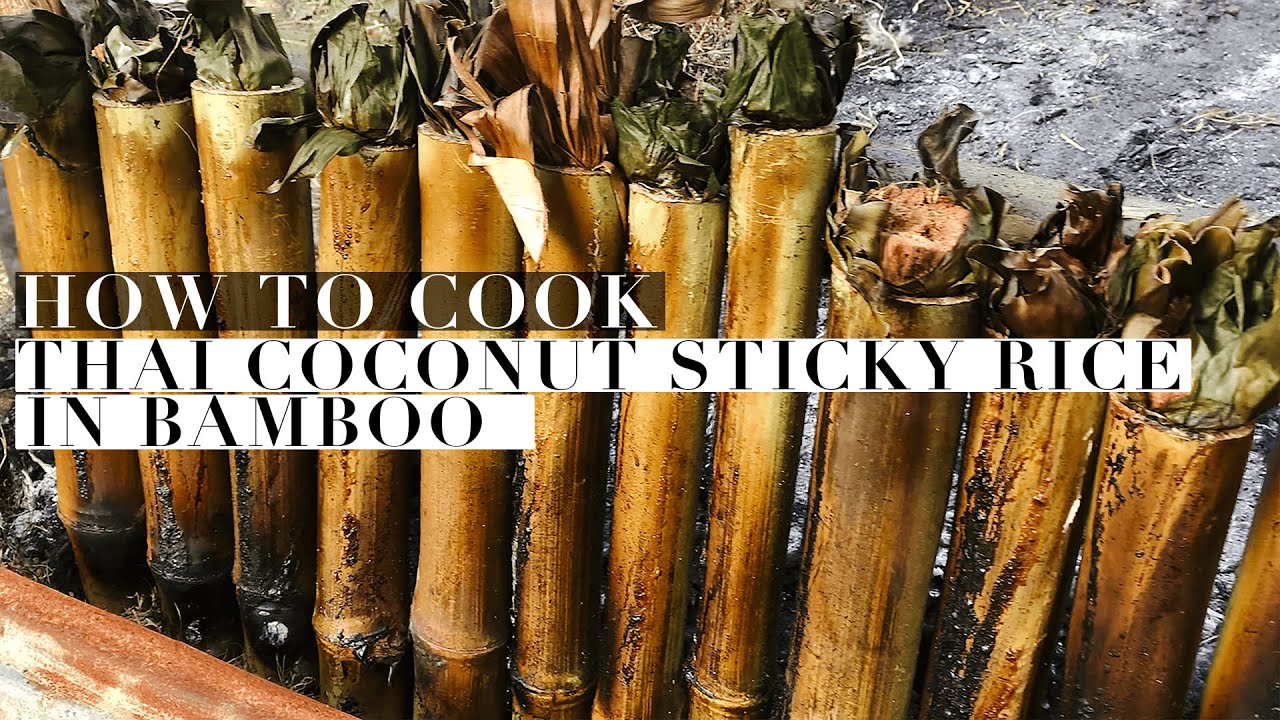 How To Cook Thai Coconut Sticky Rice in Bamboo | Khao Lam | ข้าวหลาม ...