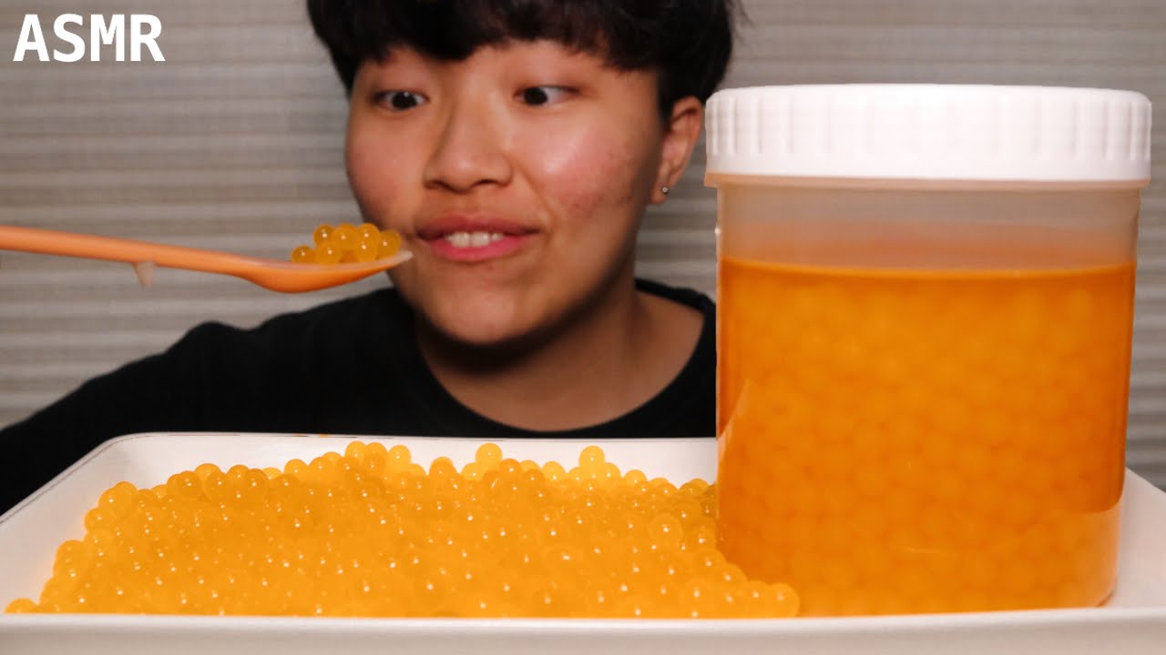 ASMR POPPING BOBA BALLS (FROG EGG EATING SOUND) Mukbang - YouTube