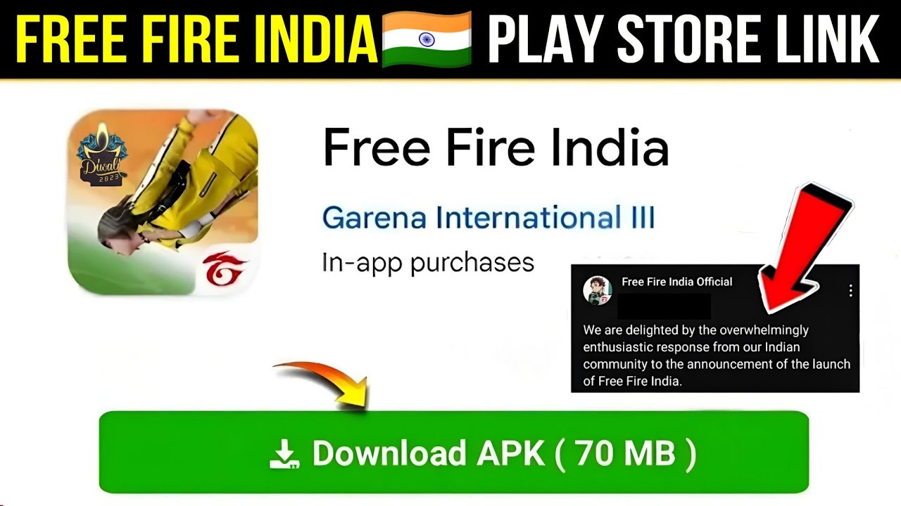 FREE FIRE INDIA🇮🇳 Finally Download Link 🔥 Free Fire Launch Time Store ...