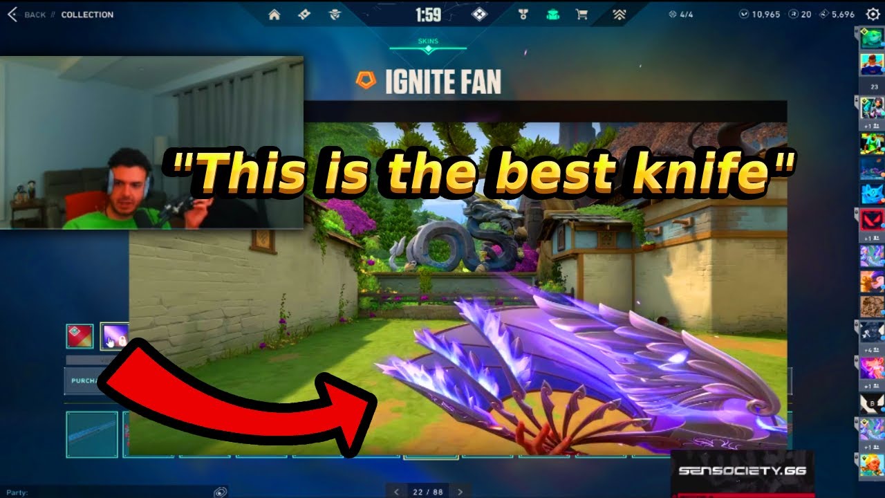 Tarik reacts to *NEW* IGNITE FAN KNIFE SKIN in VALORANT! - YouTube