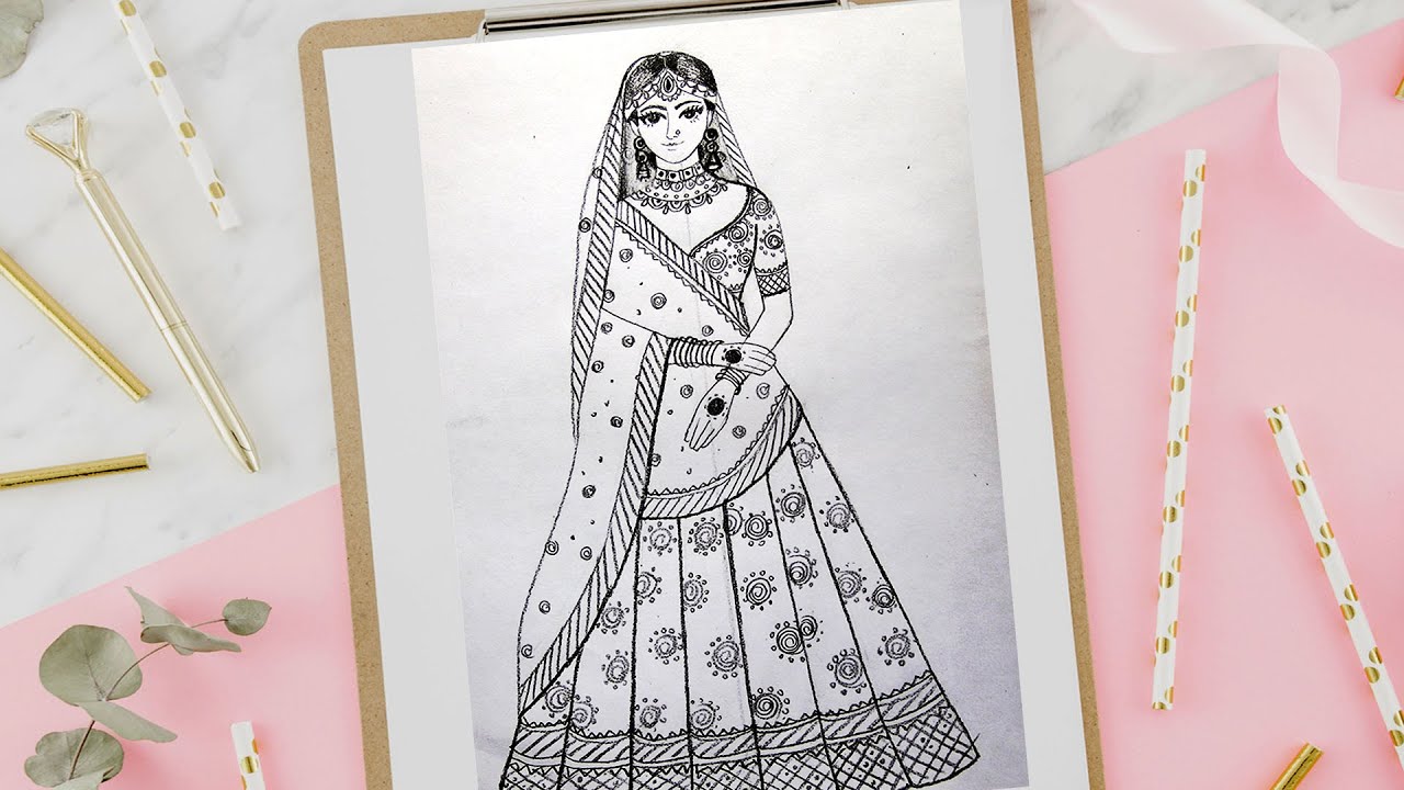 How to draw a Beautiful Traditional Girl very easy | Girl drawing ...