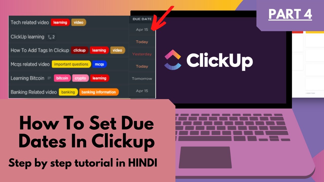 How To Set Due Dates In ClickUp || ClickUp Beginners Tutorial in Hindi ...