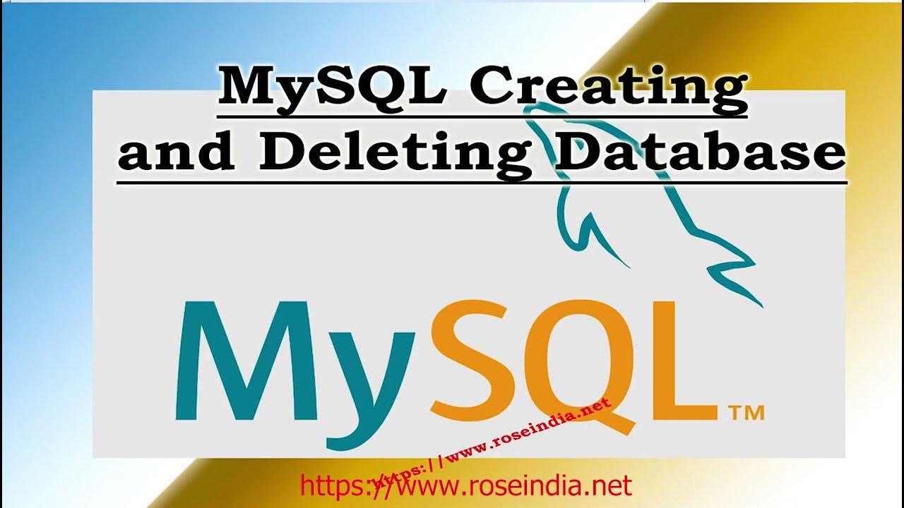 Creating and Deleting Database in MySQL - YouTube