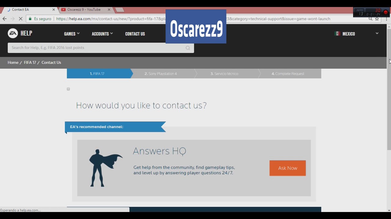 Como ir al Chat en vivo con EA - YouTube
