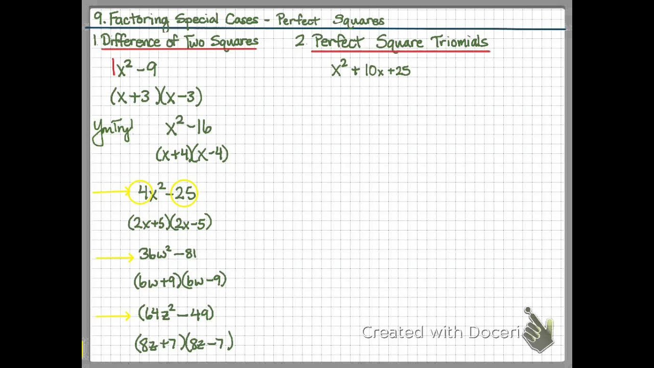 9 Factoring Perfect Squares YouTube 9-factoring-perfect-squares-youtube